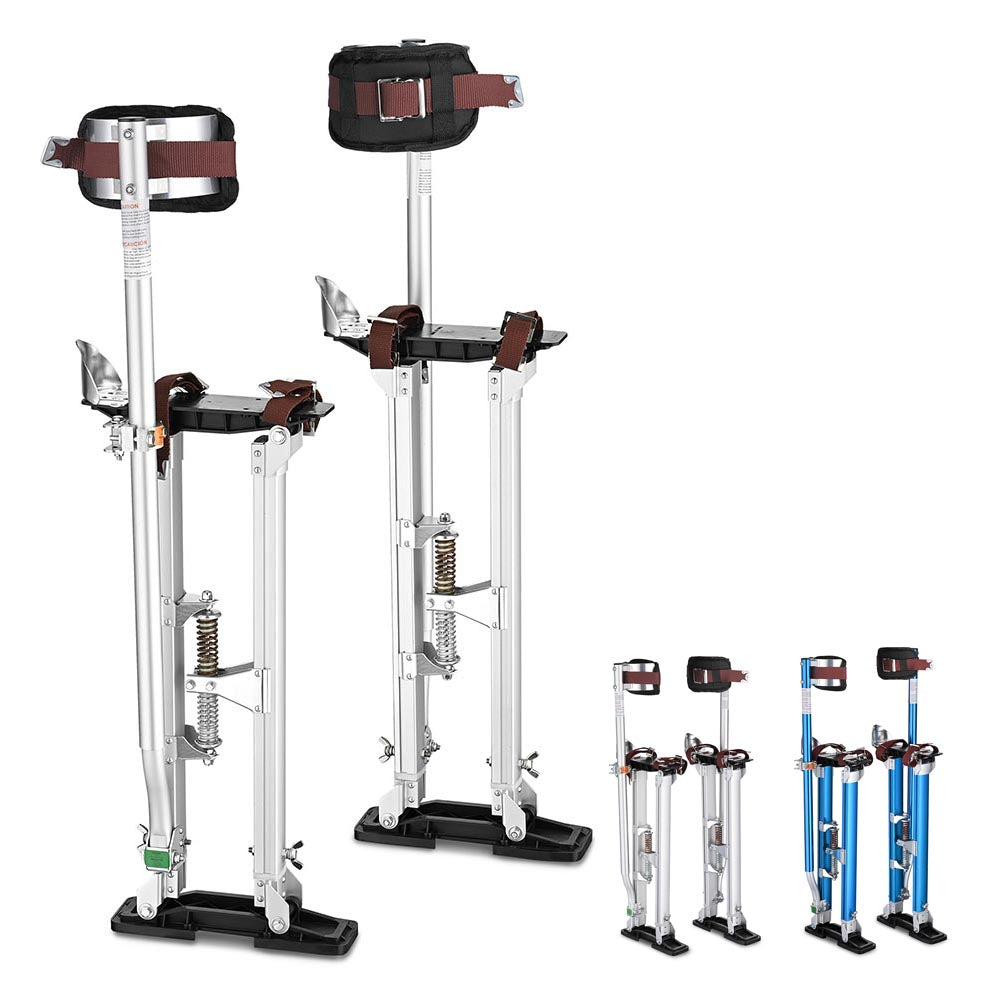 24"-40" Aluminum Drywall Stilts Blue Silver Options – The DIY Outlet