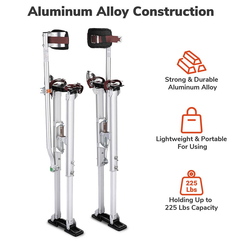 36"-50" Aluminum Drywall Stilts Blue Silver Options | The DIY Outlet