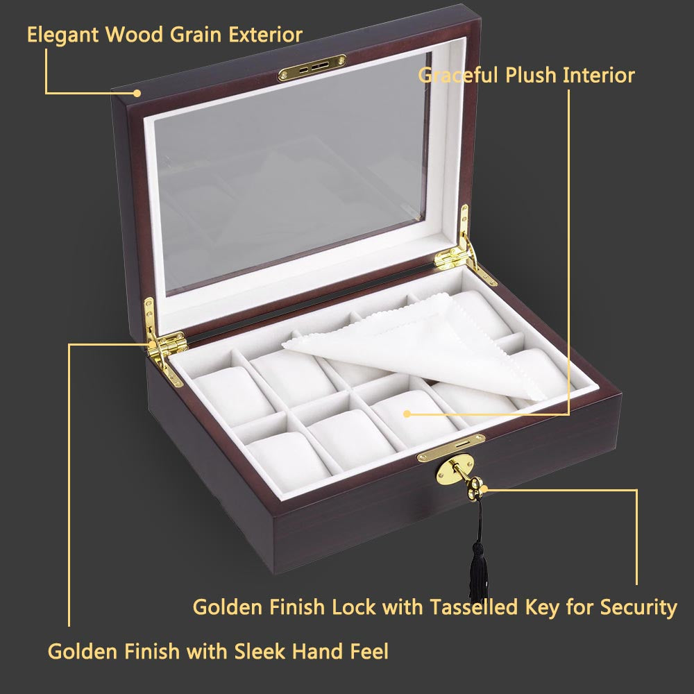 DIY 10-Slot Ebony Matte Finish Wood Watch Display Case – The DIY Outlet