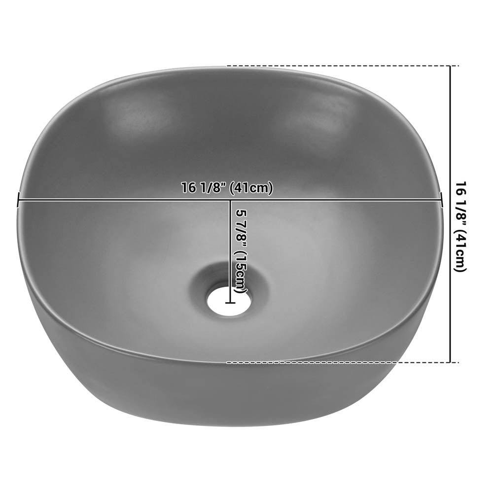 DIY Aquaterior 16" Gray Vessel Sink with Pop Up Drain