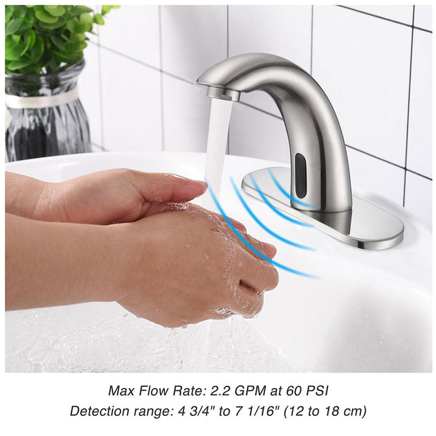 Auto Sensor Touchless Bathroom Lavatory Faucet Finish Options | The DIY ...